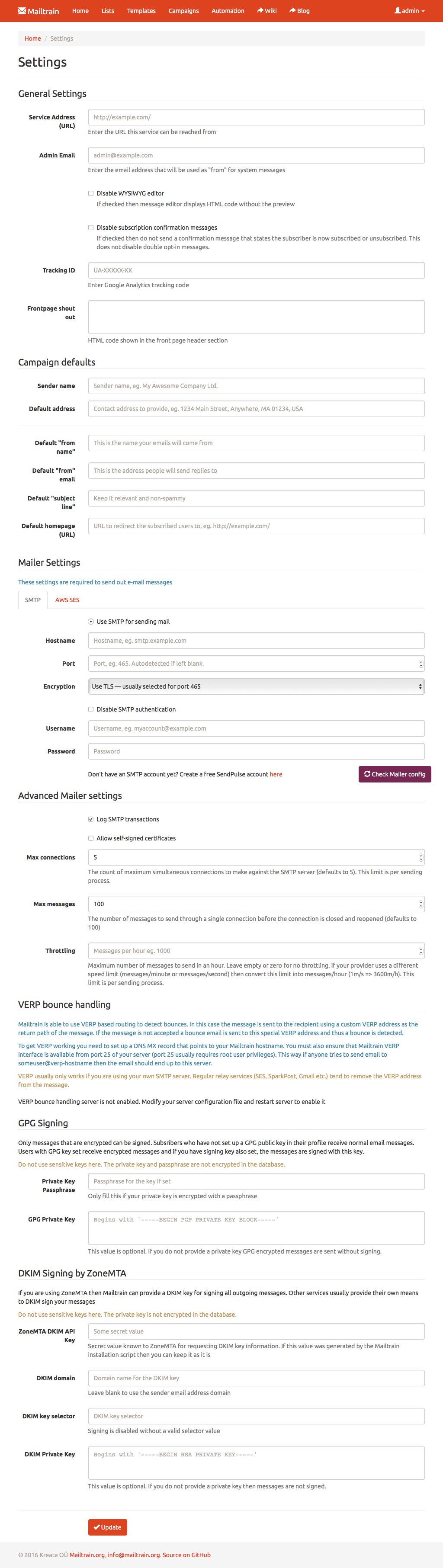Mailtrain | Self Hosted Newsletter App